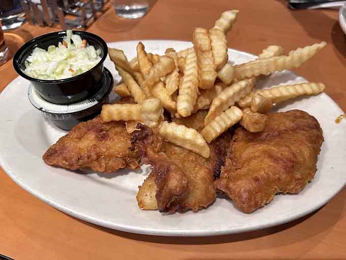 Golden, crispy fish and chips that would make any Friday night feel like a celebration worth attending regularly.