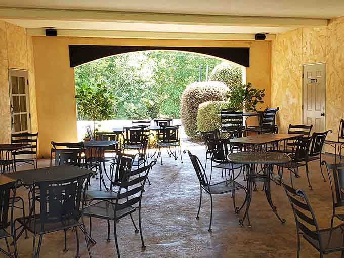 Covered seating means you can enjoy that mountain breeze without worrying about your carefully styled hair getting messed up.
