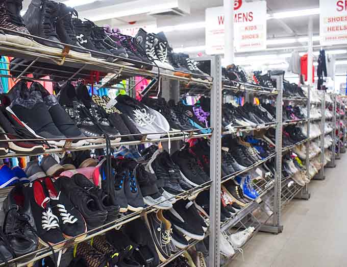 Shoe racks stacked high with possibilities, because everyone deserves a great pair at great prices.