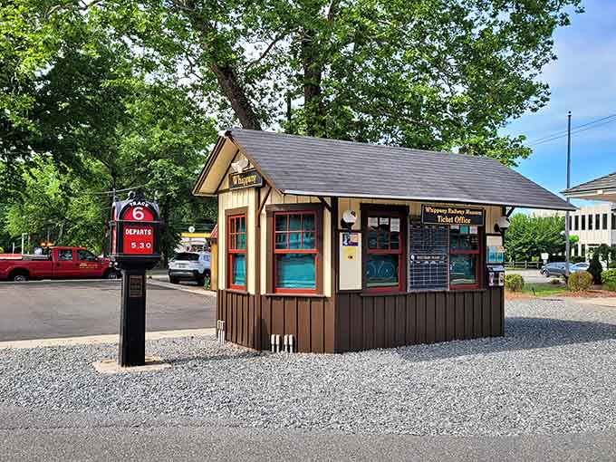 The charming ticket office stands ready to send you on adventures, no TSA lines or boarding groups required here.