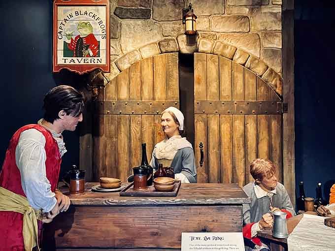 The Captain Blackbeard's Tavern display shows how pirates lived when they weren't busy being, well, pirates.