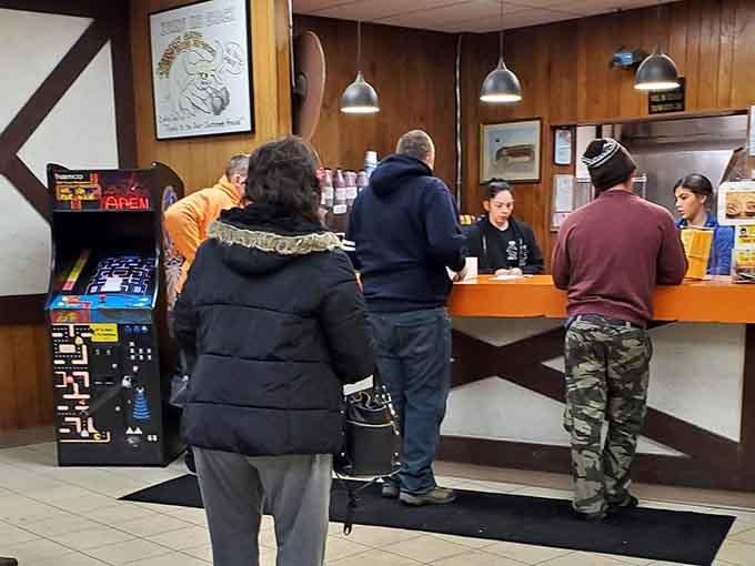 The ordering counter where decades of hungry customers have stood, contemplating whether "too much food" is actually a real thing.