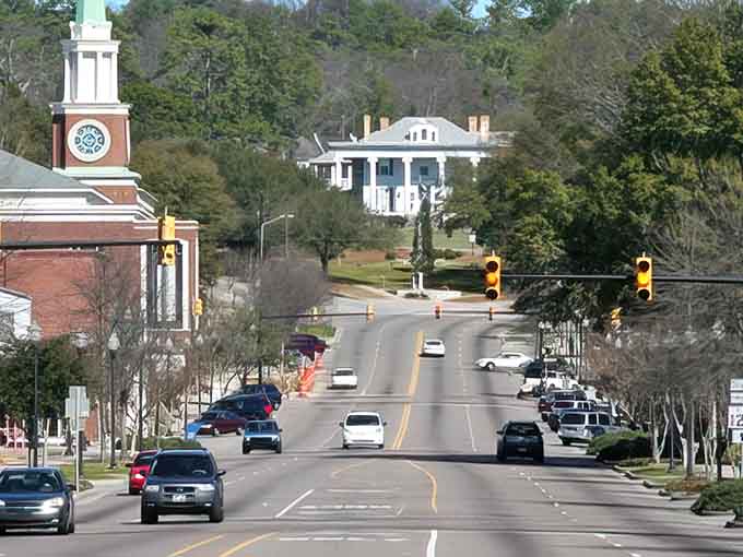 Tree-lined boulevards lead your eye straight to that stately mansion, like something out of Gone with the Wind.