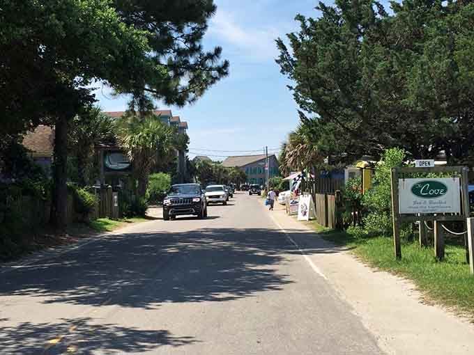Palm trees and sandy streets create an island vibe where the pace slows and worries drift away like morning fog.