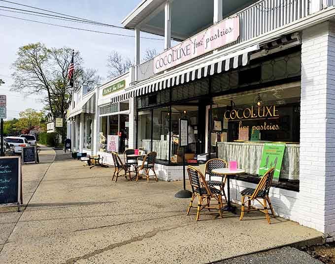 Those striped awnings and sidewalk café chairs whisper "sit down, relax, enjoy life" louder than any billboard ever could.