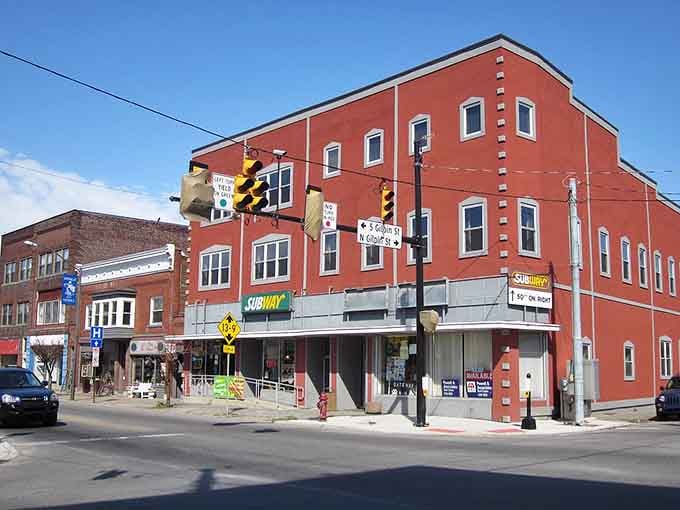 This bold red corner building stands tall in Phil's hometown, where a famous groundhog steals the spotlight every February.