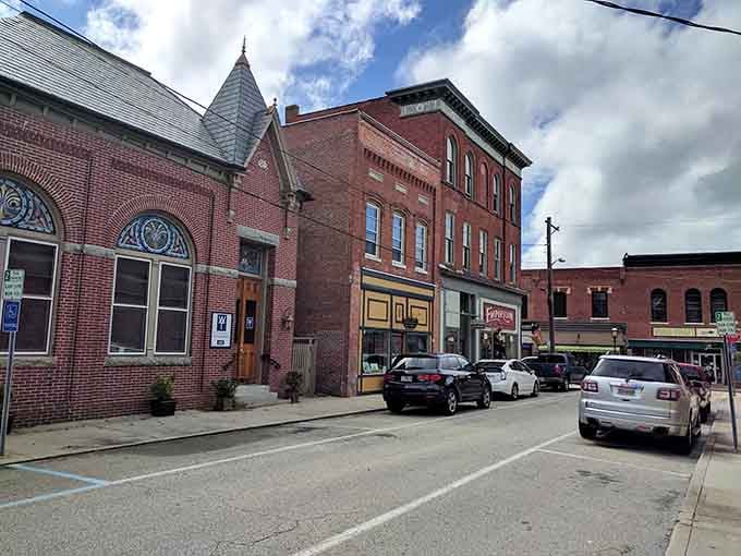 Snow Hill's brick storefronts stand tall and dignified, their Victorian details intact like a perfectly preserved time capsule.