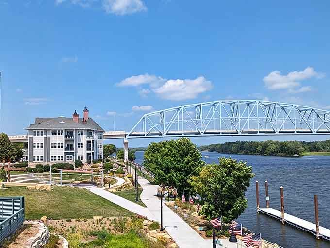 Wabasha's graceful steel bridge arching over the Mississippi on a brilliant summer day is the kind of view that stops a conversation cold.