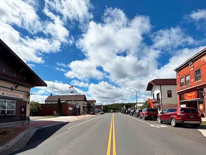 Clean streets and well-kept storefronts show a community that takes pride in preserving its heritage without getting stuck in time.