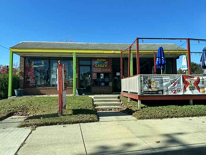 The outdoor deck with umbrellas suggests this place understands that great tacos taste even better in fresh air.