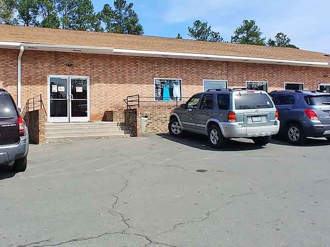 The brick exterior and busy parking lot prove that smart shoppers know where to find quality without overspending.