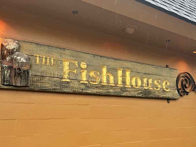Vintage signage with character tells you this place values tradition as much as perfectly prepared fresh fish.