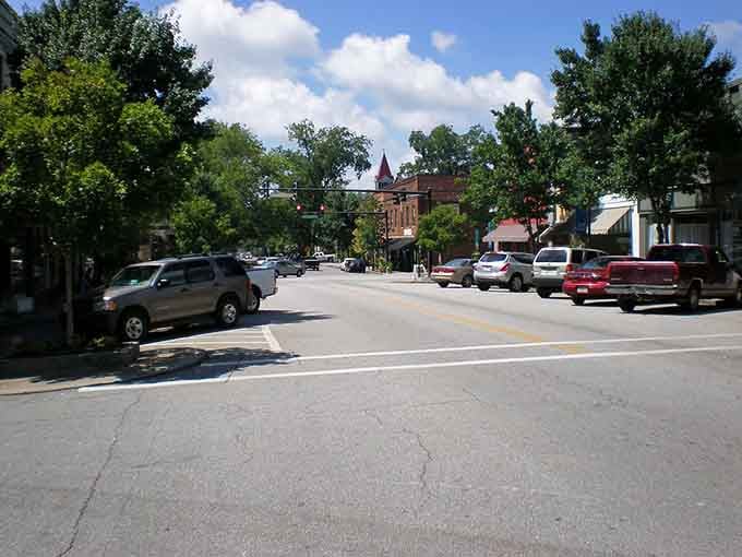 Wide streets built for a slower era now offer easy parking near businesses that've served generations.