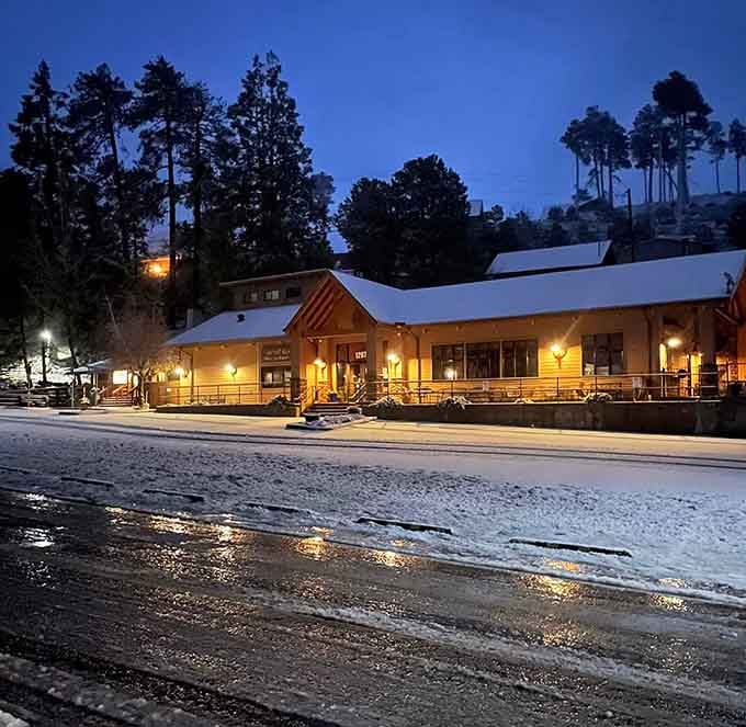 Snow-dusted and glowing at twilight, this mountain retreat proves Arizona does winter better than you'd think.