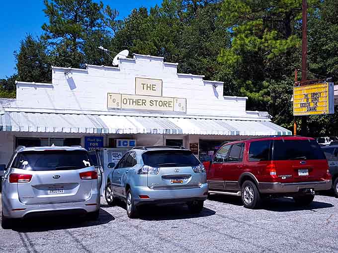 The full parking lot on a sunny day proves locals know exactly where to find sandwiches worth the drive.