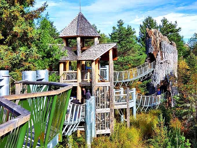 That treetop walkway isn't just for kids&mdash;adults rediscover their inner Tarzan while pretending they're totally doing it for the children.