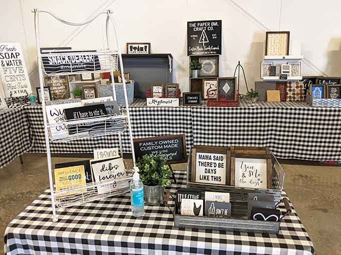 Farmhouse chic meets vintage charm in displays that interior designers would pay serious money to recreate professionally.
