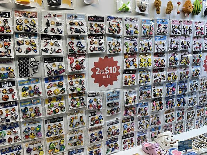The shoe charm wall offers more personality options than a personality test, and they're significantly more affordable too.