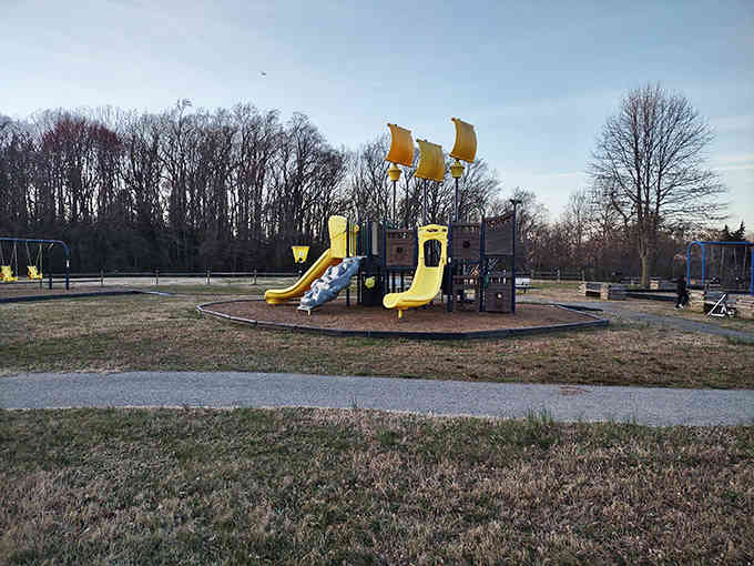 Playground equipment shaped like ships, naturally, because regular swings are apparently too landlocked for Annapolis.