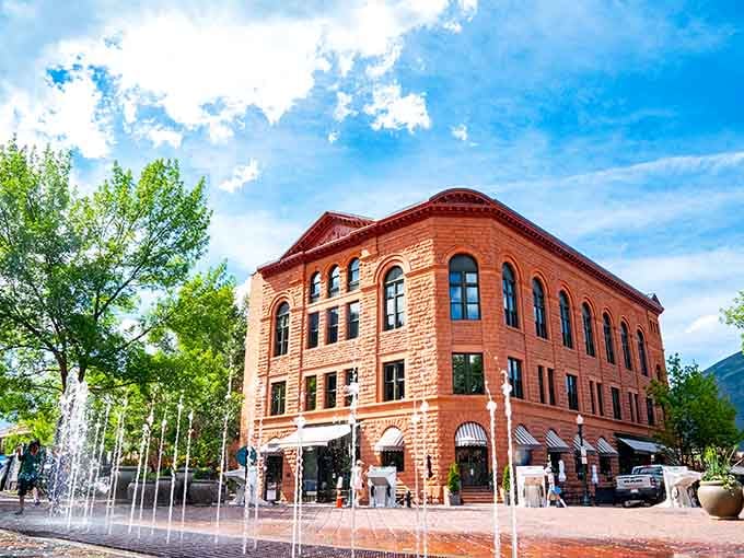 The Wheeler Opera House's red brick Victorian charm anchors downtown, hosting performances in a space steeped in history.