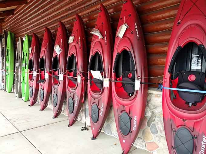 Kayaks ready for adventure, because apparently Bailey's wants you to furnish your home AND your outdoor life affordably.