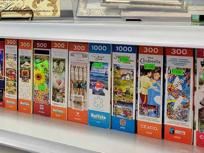 Puzzles lined up like soldiers ready to occupy your dining room table for the next three weeks.