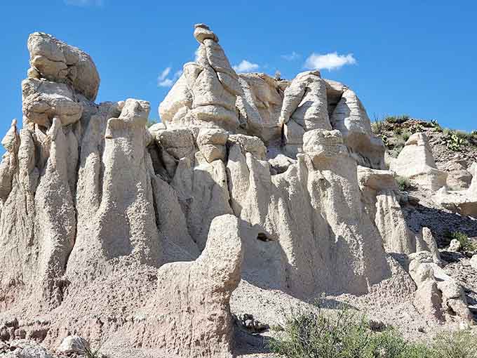 These hoodoos look like nature's chess pieces, carved by wind and time's patient hand.