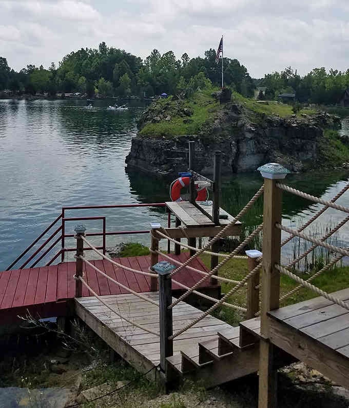 Those weathered stairs and docks add character that no fancy resort could ever replicate or buy.