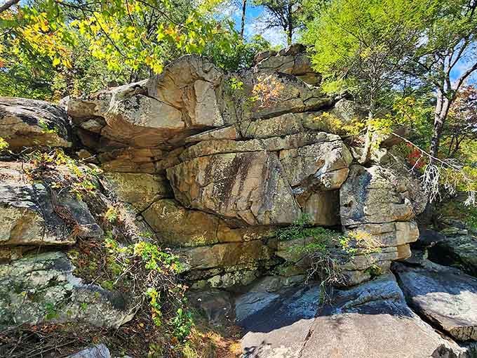 These rock formations look like nature's own abstract art installation, carved with infinite patience and zero pretension.
