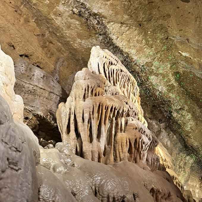 This massive stalagmite has been growing since your ancestors were figuring out how to make fire work.