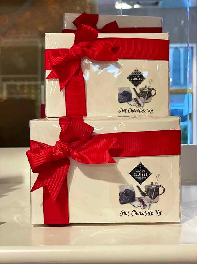 Hot chocolate kits wrapped prettier than most wedding gifts, making winter evenings infinitely more sophisticated and indulgent.