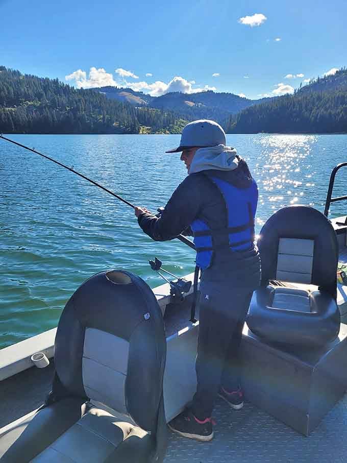 Fishing on pristine waters surrounded by evergreens, living out every outdoor magazine cover you've ever seen.