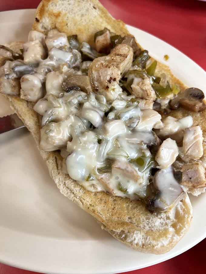 Melted cheese and tender chicken on toast&mdash;this Philly knows how to make an entrance worth remembering.