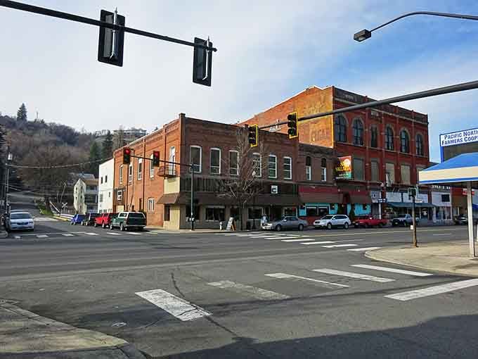 Main Street intersections where the pace is slow enough to actually enjoy the view and breathe deeply.