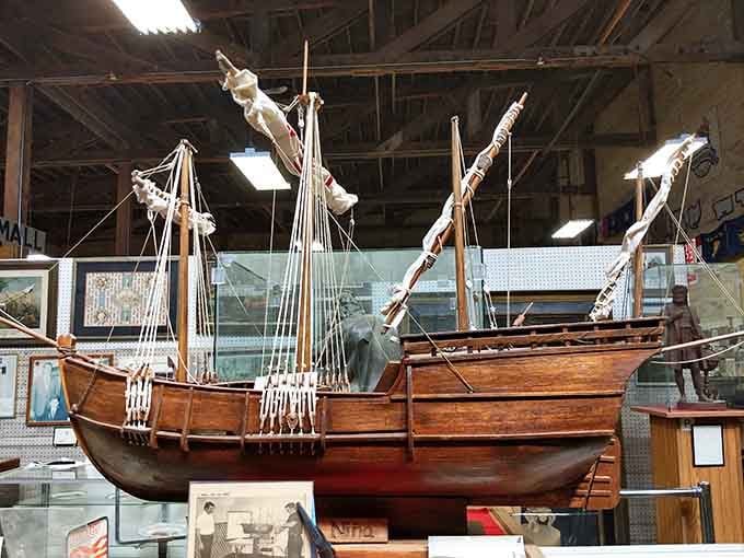 Someone built this ship model with patience modern society has completely forgotten how to practice or appreciate anymore.