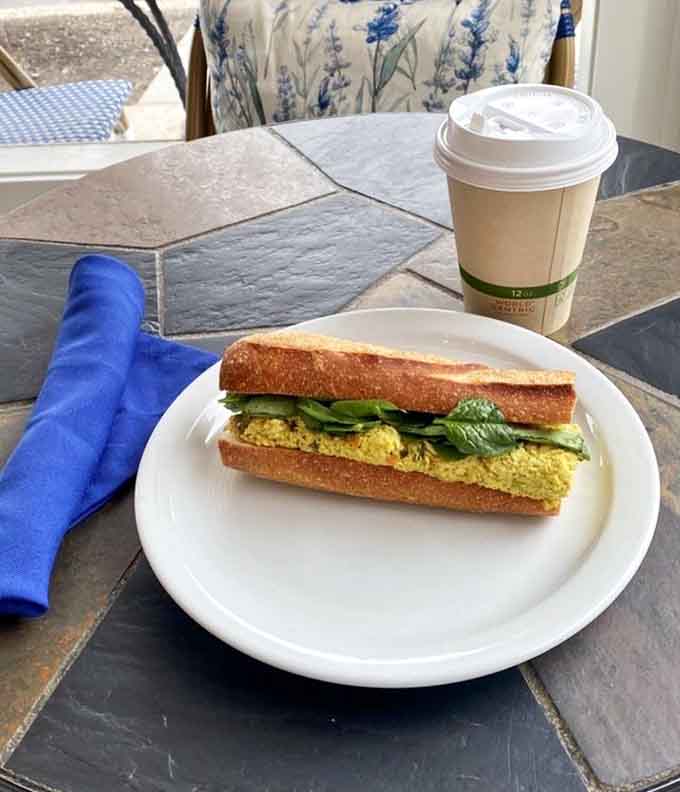 Curry honey chicken salad on a baguette proves sandwiches can have sophisticated French accents too.