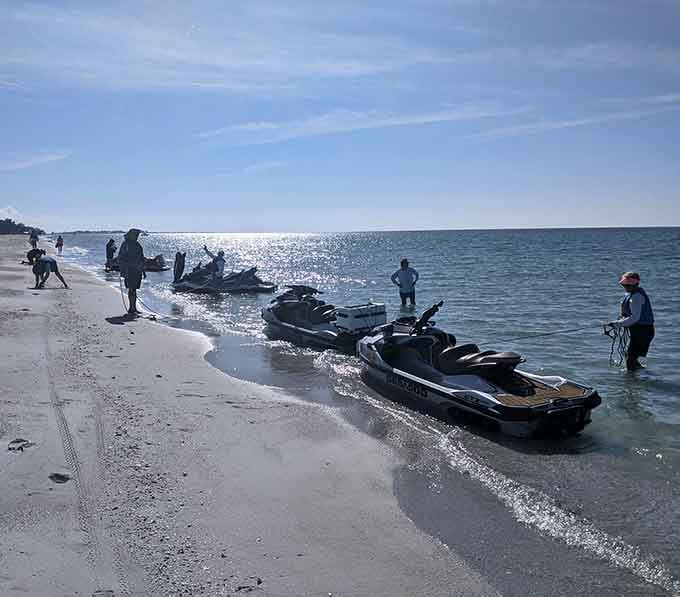When jet skis arrive at your secluded paradise, at least they're just passing through to somewhere else.