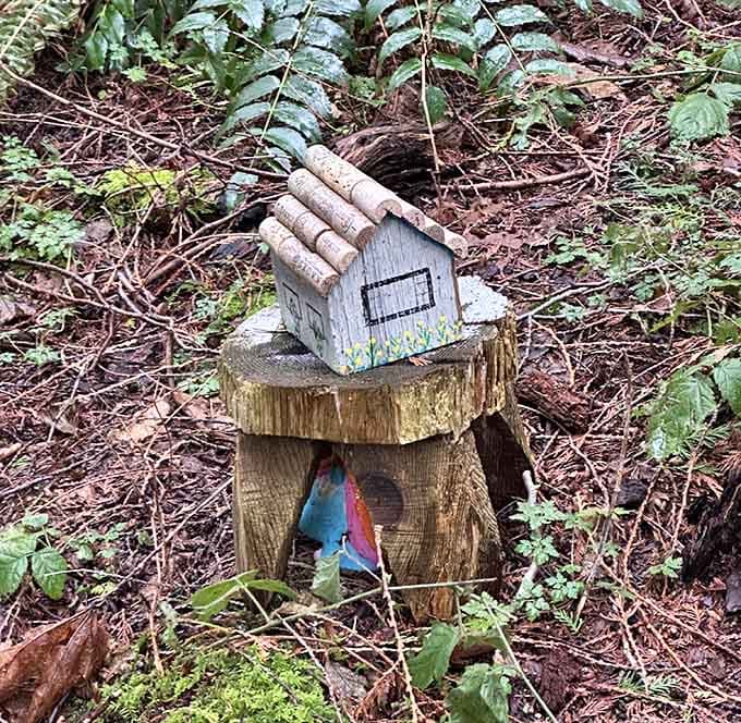 Tiny gnome cottages nestle among the forest floor, complete with miniature architecture that would make any fairy jealous.