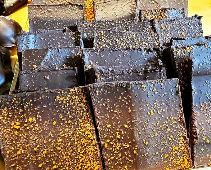 Dark chocolate bark gets a spicy kick that'll wake up taste buds you forgot existed since your last adventure.
