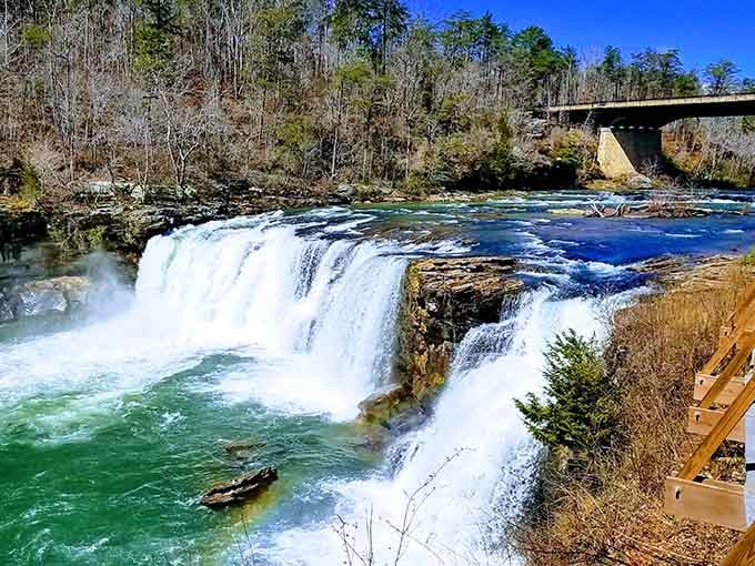 Little River Canyon Falls Park showcases water tumbling over rocks in a display that beats any fountain show.