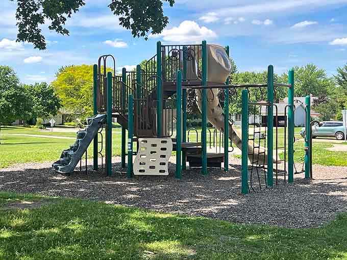 Community playgrounds remind us that some traditions, like kids laughing on slides, never go out of style or fashion.