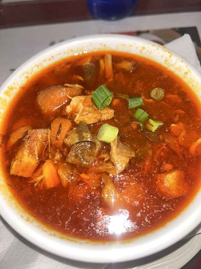Hearty goulash loaded with tender meat and vegetables warms you from the inside out on any day.