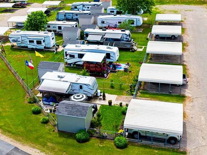 Antique hunters need somewhere to rest their weary heads, and this RV park proves treasure seeking is a lifestyle choice.