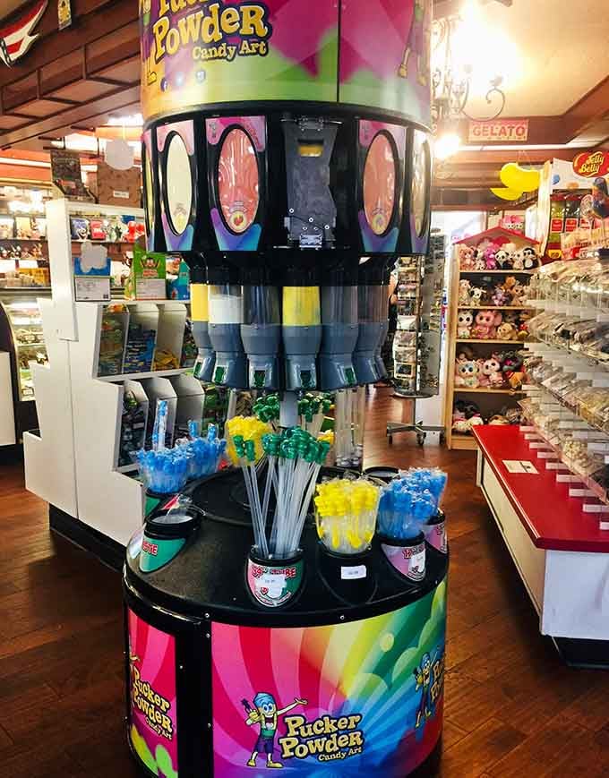 Pucker Powder stations let you create custom candy art, assuming you can handle the sour power without making faces.
