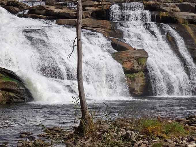 Smooth rocks and rushing water create patterns that would make abstract artists weep with envy.