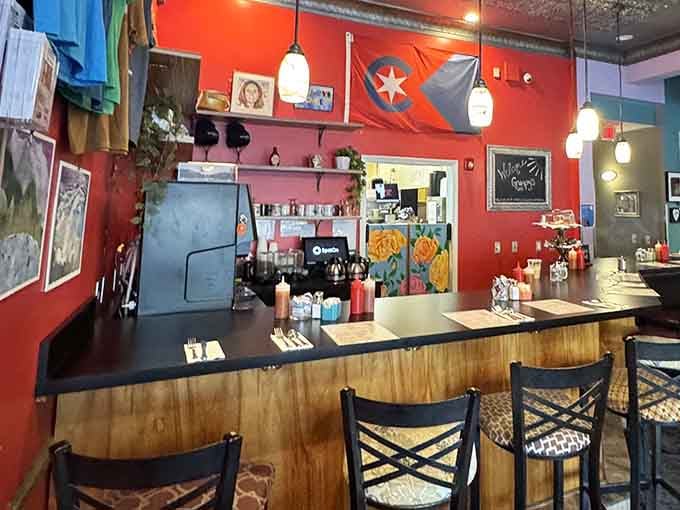 Counter seating with a view into the kitchen, where you can watch breakfast dreams become delicious reality.