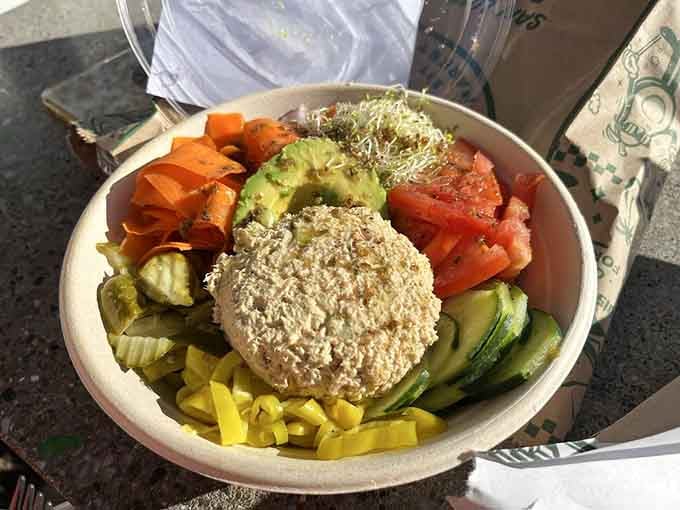 The stuffed avocado bowl topped with tuna salad redefines what healthy eating can actually look like.