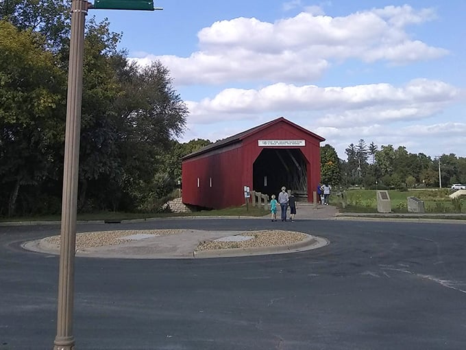 Families stroll toward history like it's the most natural thing in the world, because here it absolutely is.
