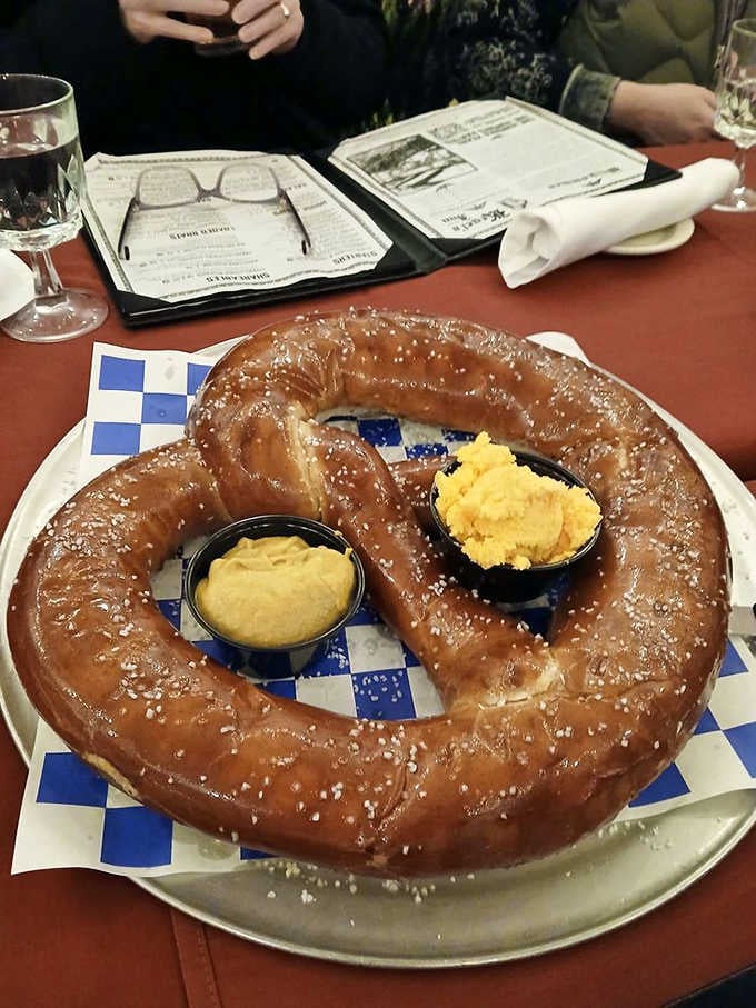 This pretzel is bigger than your head and twice as delicious, served with mustard for maximum Bavarian authenticity.