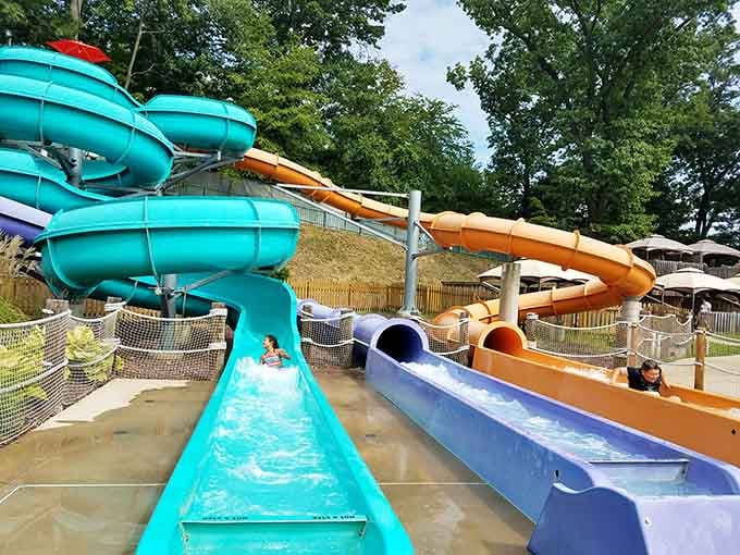 Multiple water slides mean you can pick your preferred level of terror before getting completely soaked.